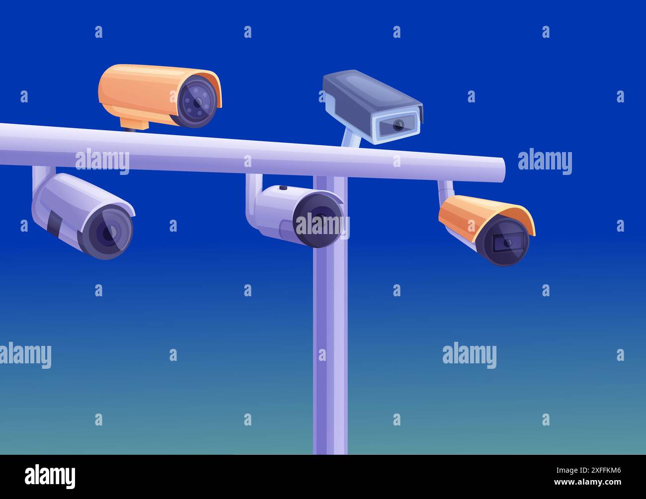 City road security. Enforcement cameras on highway. Cctv, police radar ...