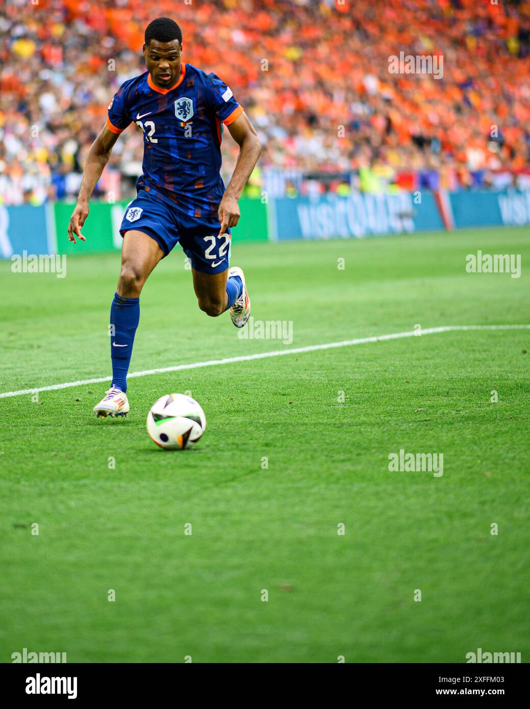 MUNICH, GERMANY - 2 JULY, 2024: Denzel Dumfries The football match of ...