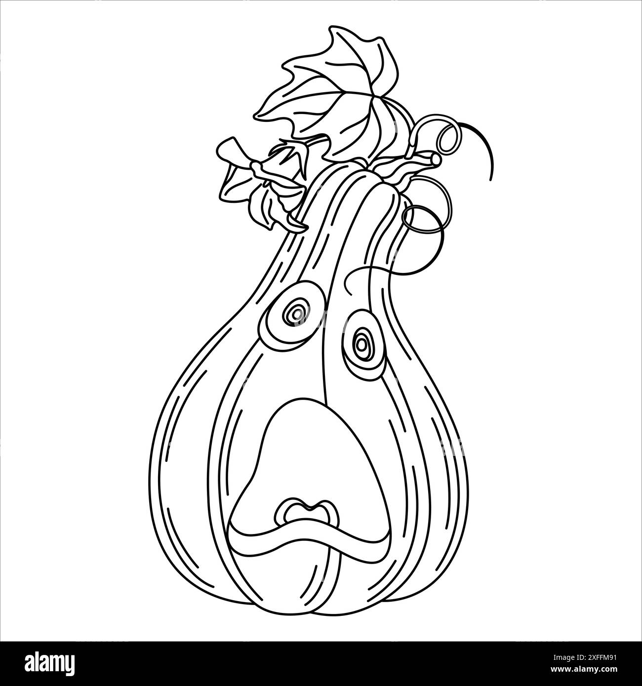 Halloween pumpkin head Coloring page. Cute and scary halloween pumpkin ...