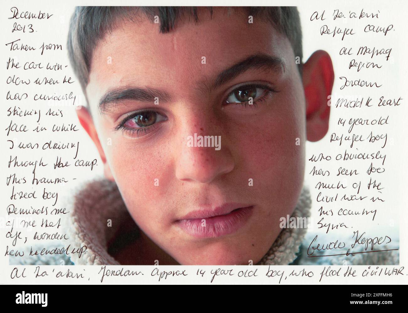 Syrian boy writing hi-res stock photography and images - Alamy