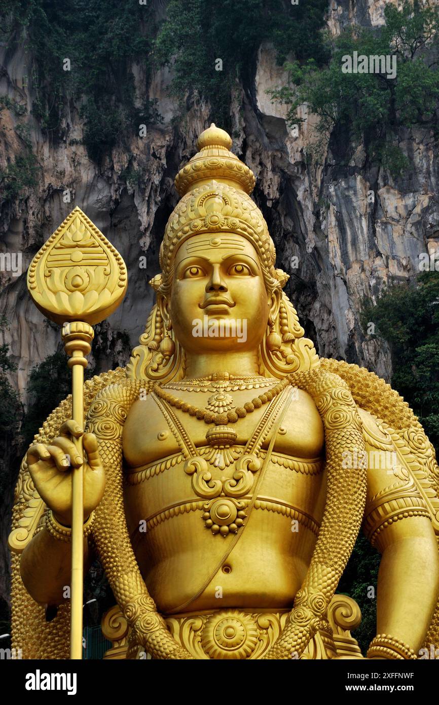 Partial view of the Murugan Statue at Batu Caves in Selangor, Malaysia ...