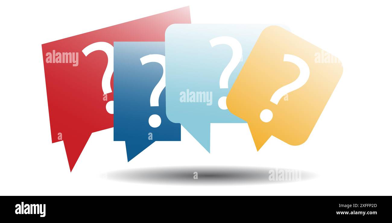 FAQ Concept, Many Questions being asked, Q and A Vector Illustration ...