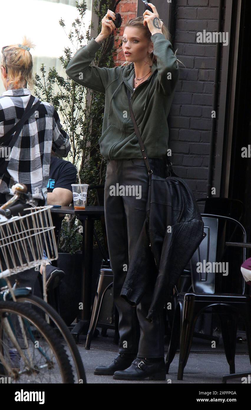Abby Lee, on location filming Netflix TV mini series Black Rabbit ...