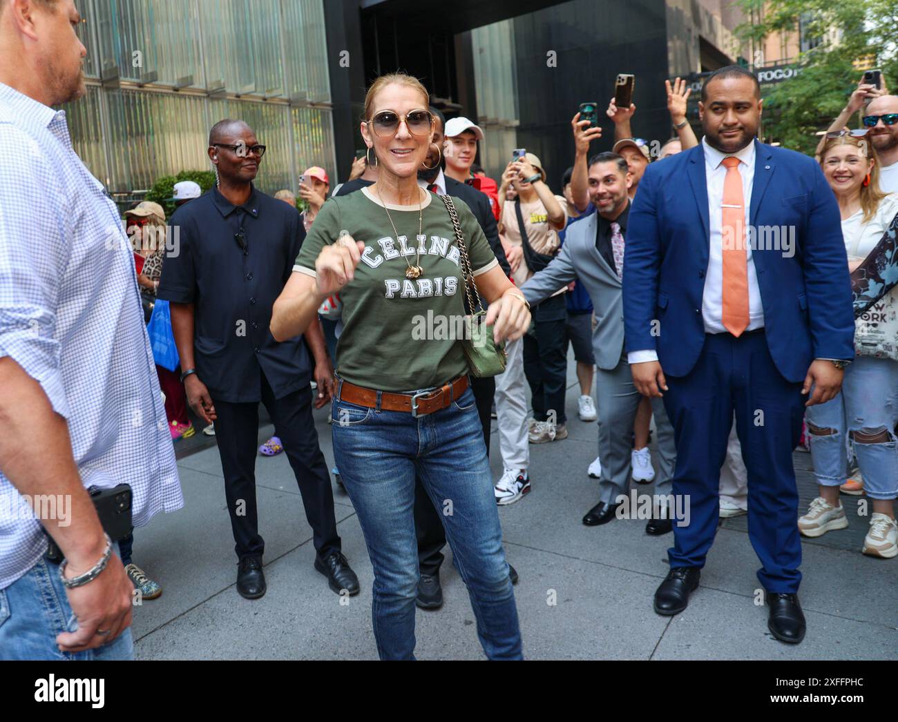 Celine Dion is all smiles while out in the city. Featuring: Celine Dion ...