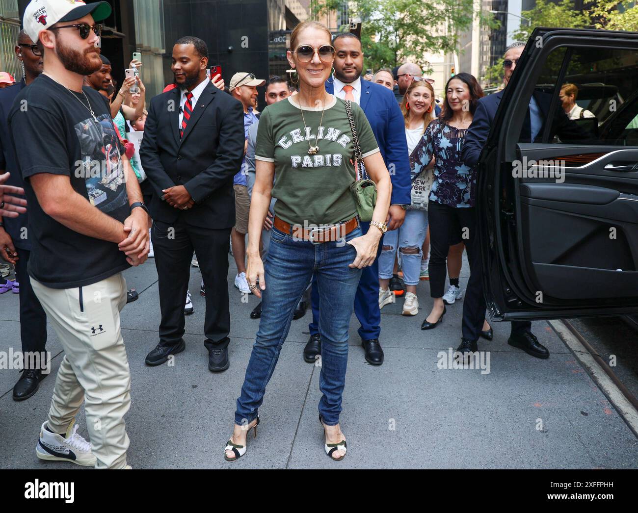 Celine Dion is all smiles while out in the city. Featuring: Celine Dion ...
