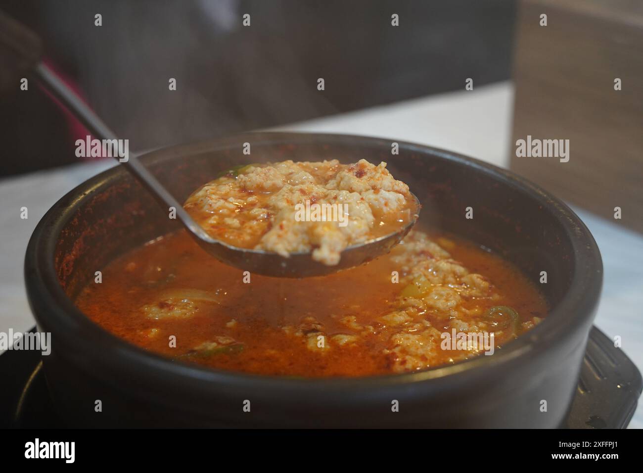 Soft Bean Curd Stew is one of the most popular traditional Korean foods ...