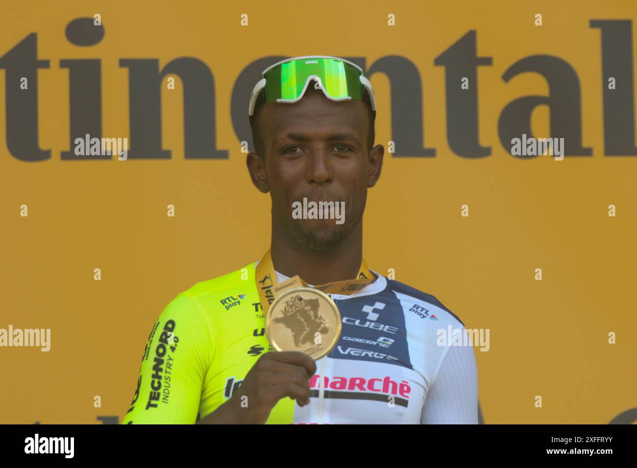 Biniam Girmay winner of stage 3 Tour de France 2024 Stock Photo - Alamy