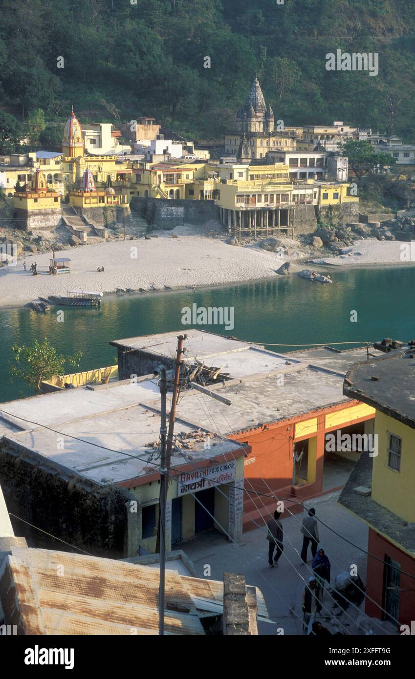 the Village of the city of Rishikesh on the Ganges River in the ...