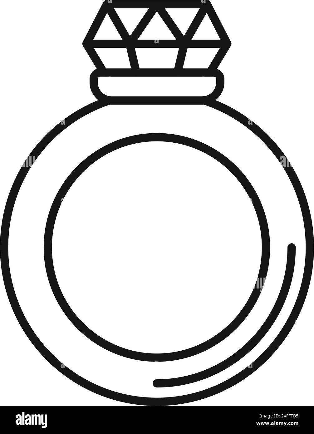 Simple line drawing of a diamond ring, representing the enduring power ...