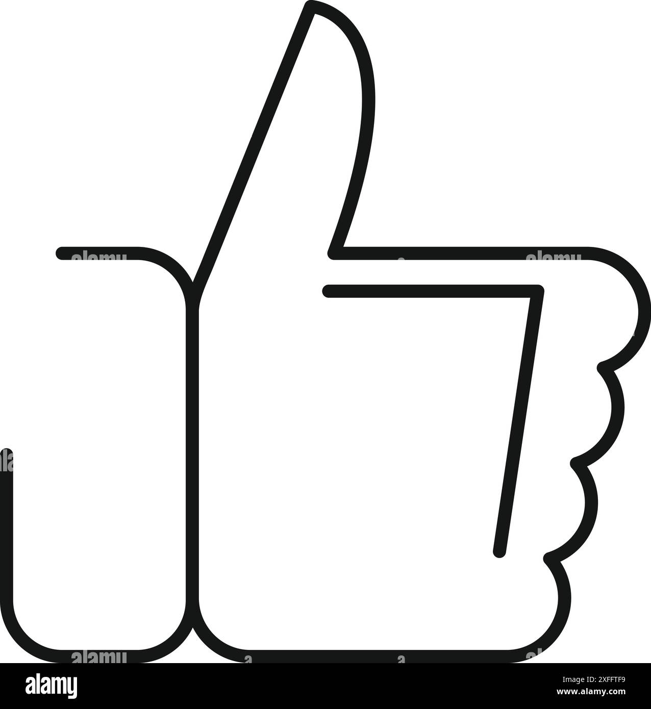 Simple line drawing of a hand giving a thumbs up gesture Stock Vector ...