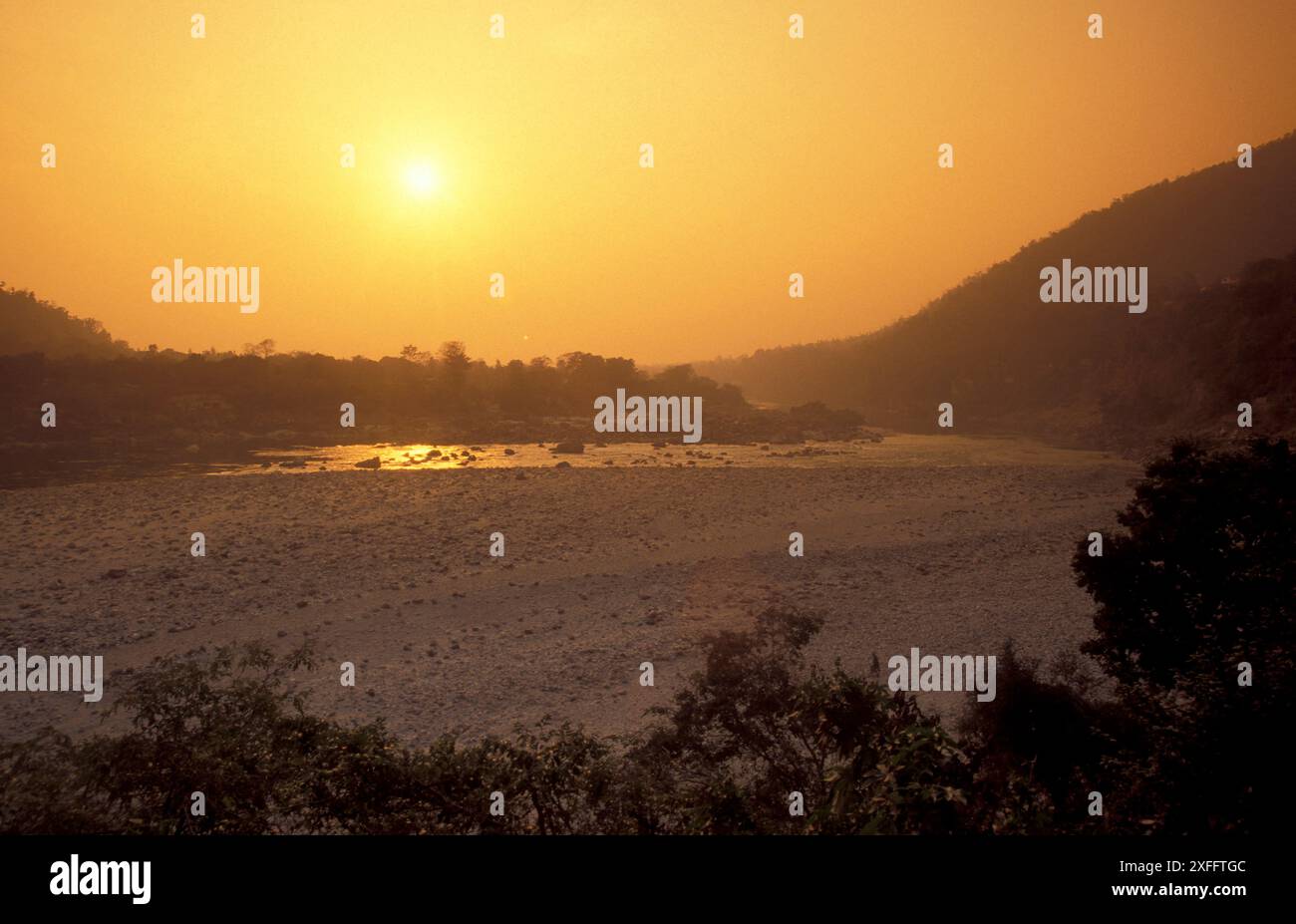 the Holy Ganges River in the city of Rishikesh in the Province ...