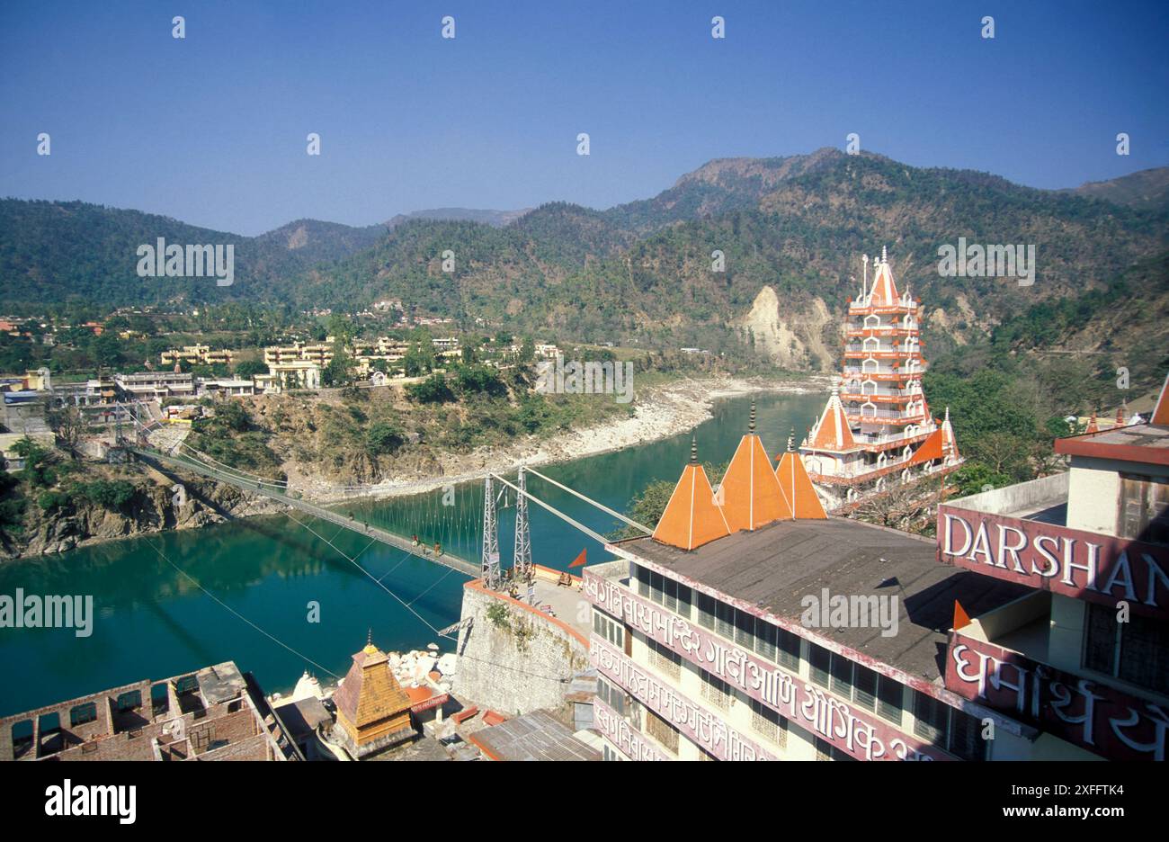 a Hindu Hermitage or Monastery of Ashram at the Holy Ganges River in ...
