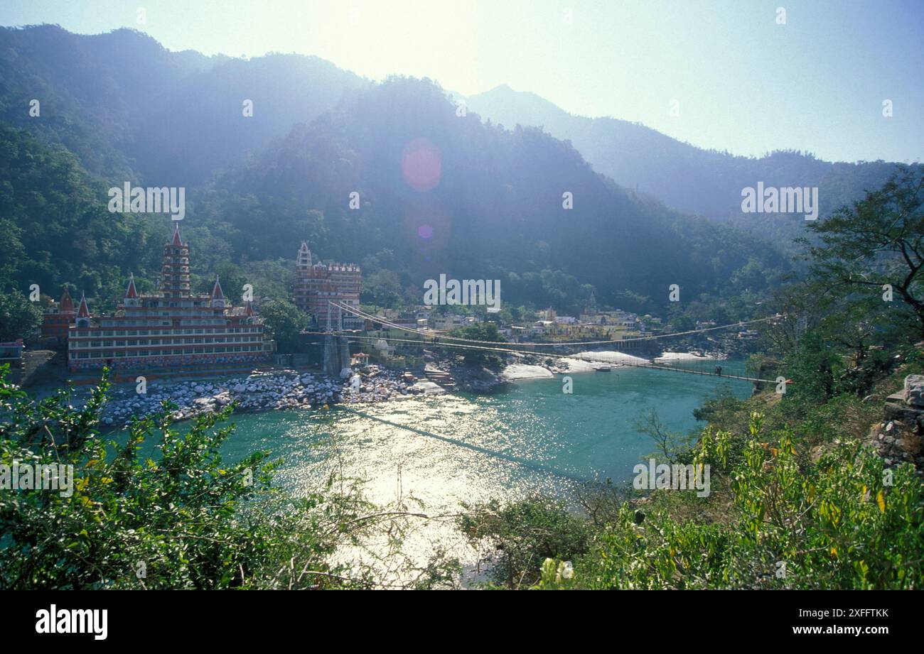 a Hindu Hermitage or Monastery of Ashram at the Holy Ganges River in ...
