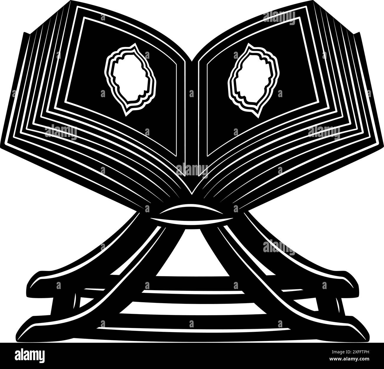 Quran book icon on Black and White Stock Photos & Images - Alamy