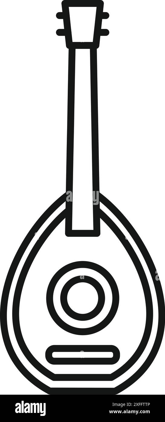 String instrument lute playing music icon in a simple style Stock ...