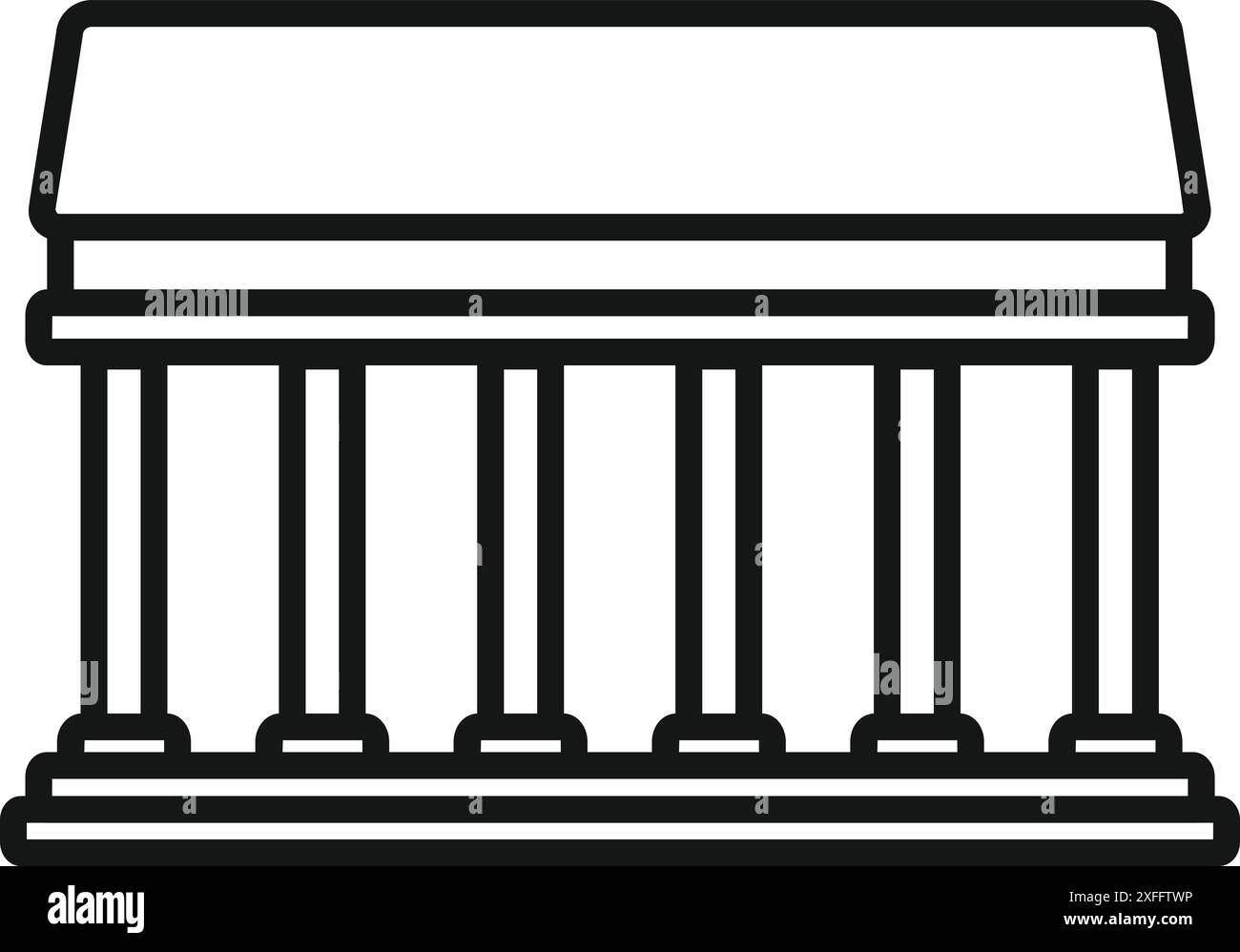 Simple line icon representing an ancient greek building, evoking ...