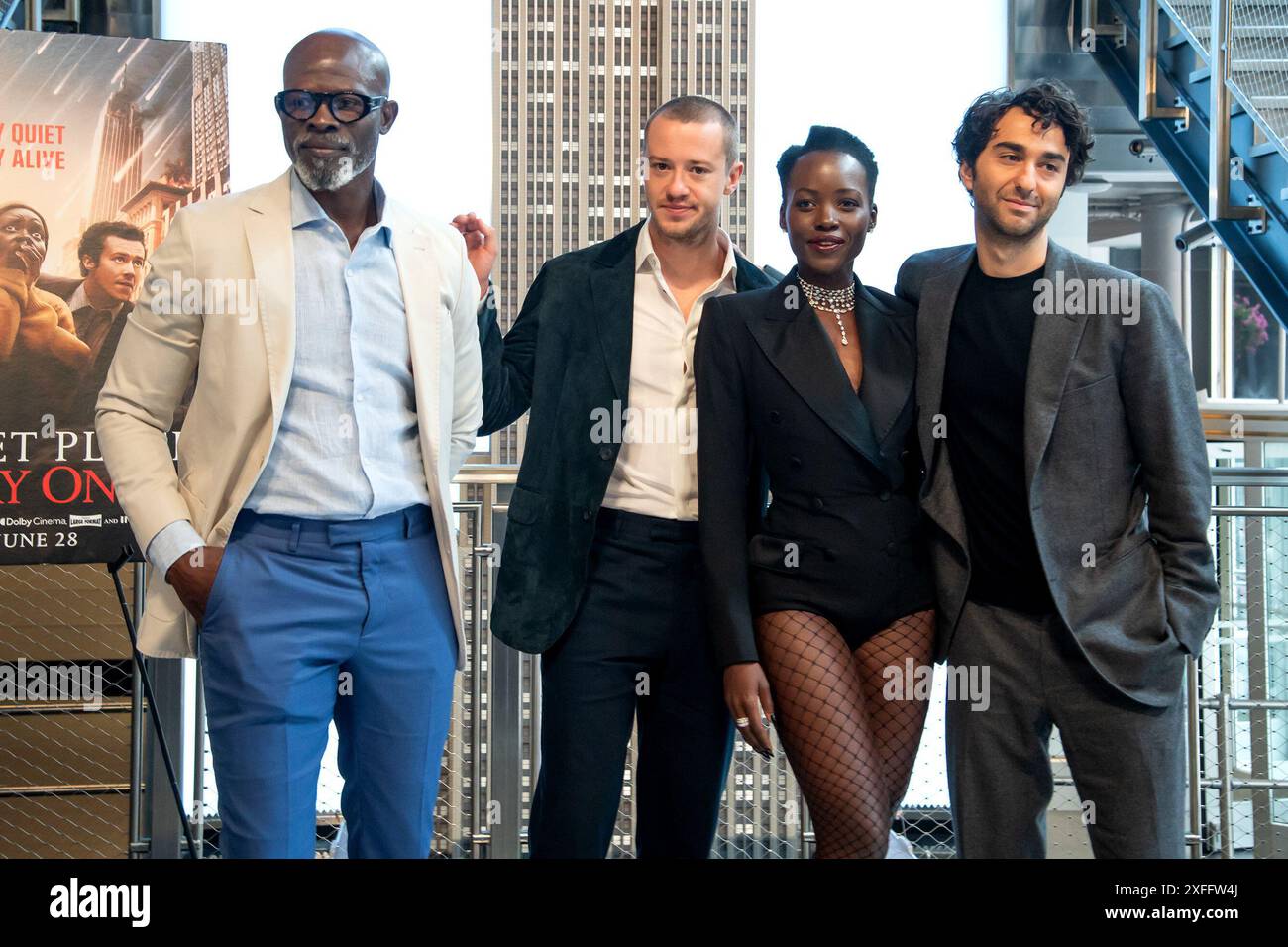 'A Quiet Place Day One' cast visit the Empire State Building in New ...