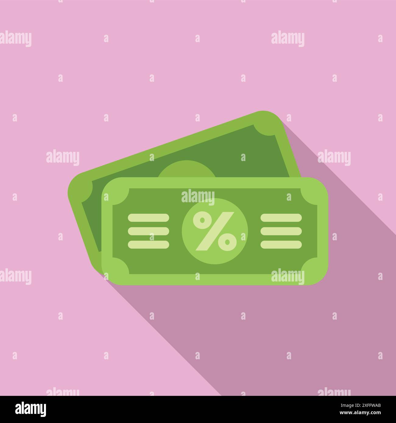 Green banknotes are showing interest rate percentage symbol for ...