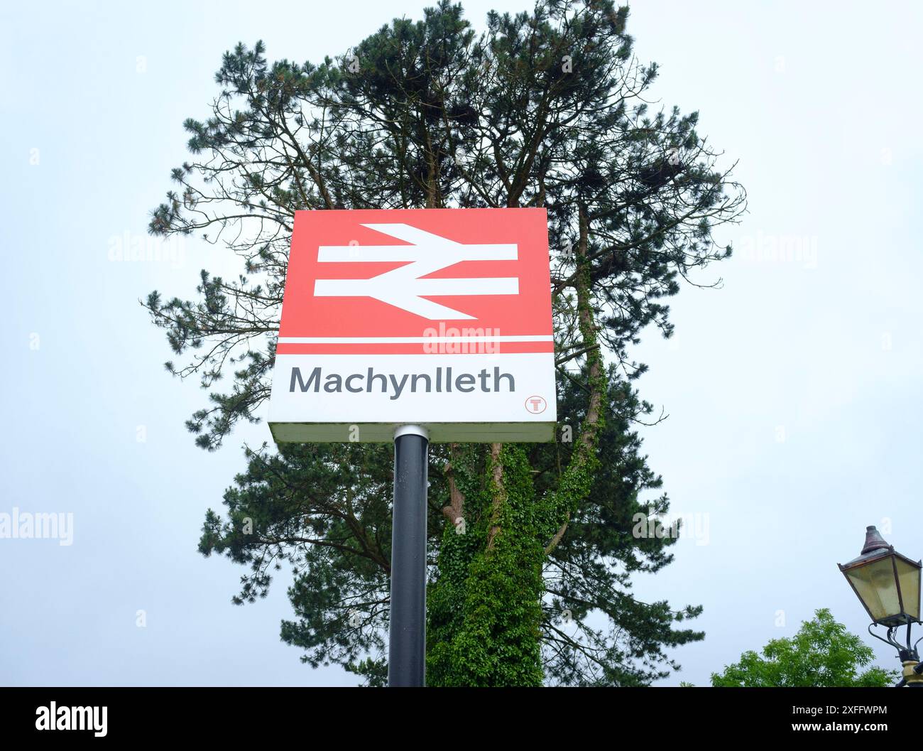 Machynlleth, Powys, Mid Wales. Railway station signage Stock Photo - Alamy