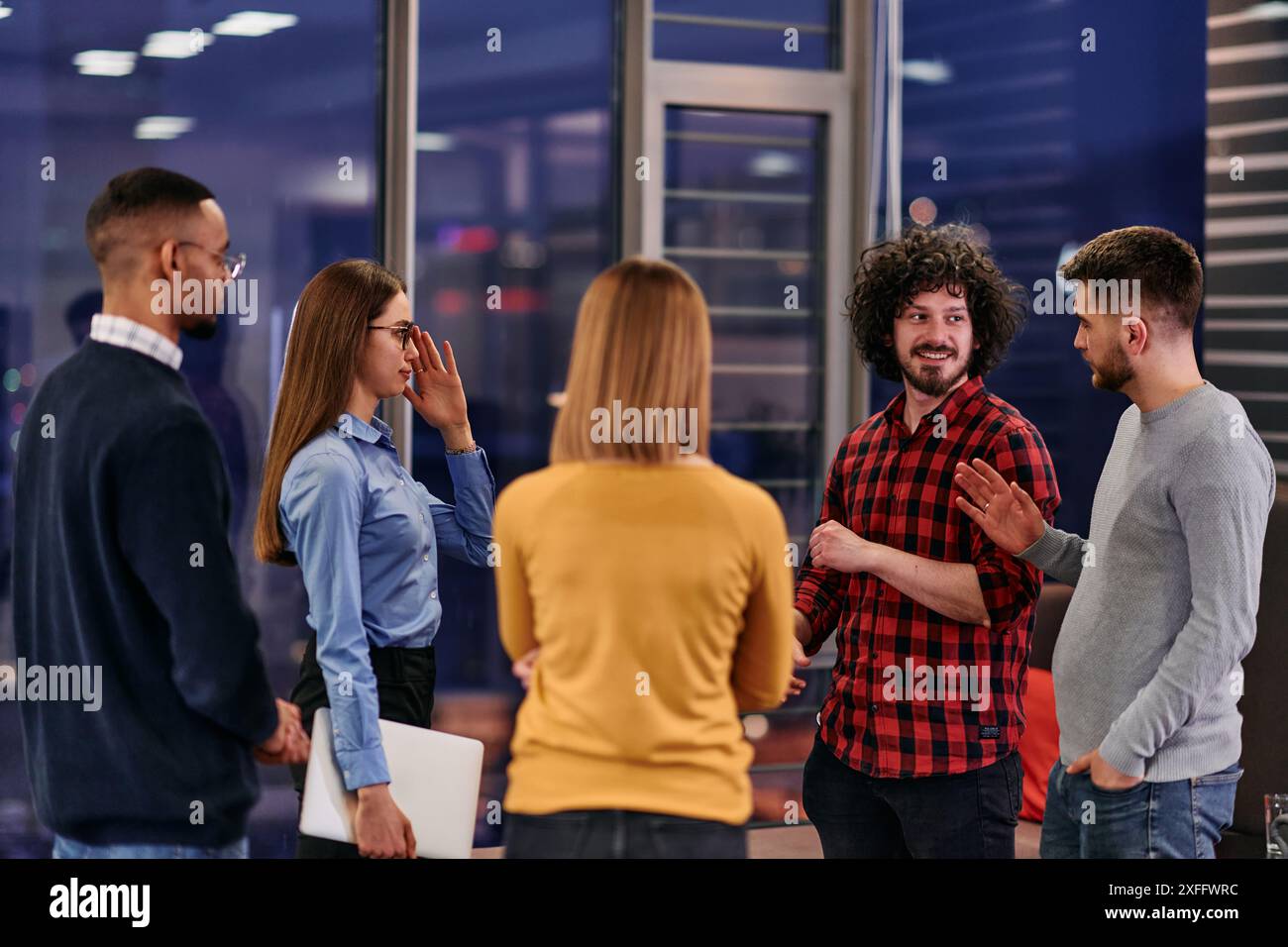 Multicultural Business Team Brainstorming During Coffee Break Stock ...