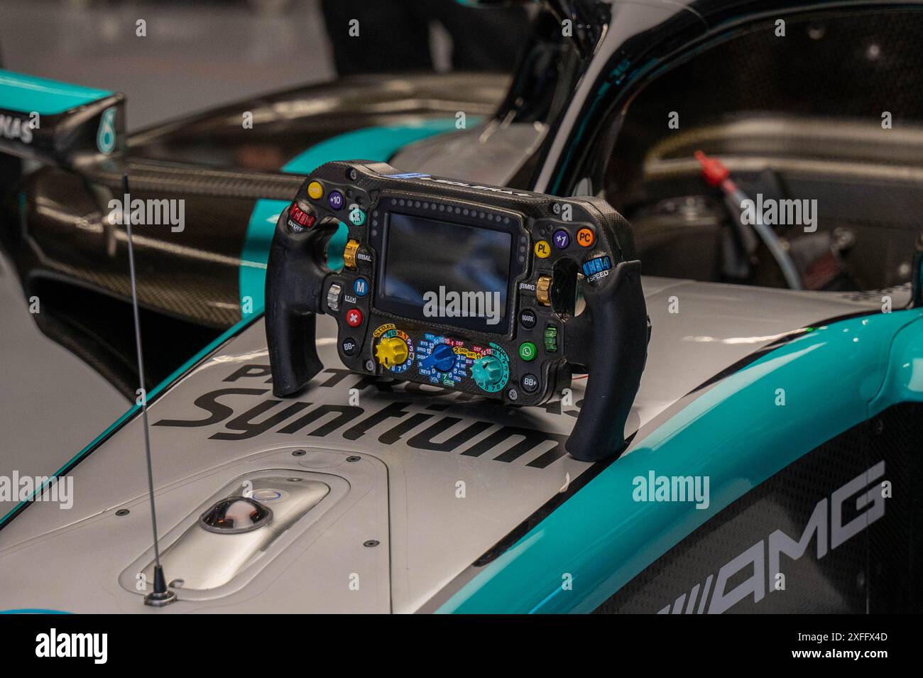 Montmelò, Barcelona Spain - 06 23 2024: F1 drivers and Formula 1 cars ...