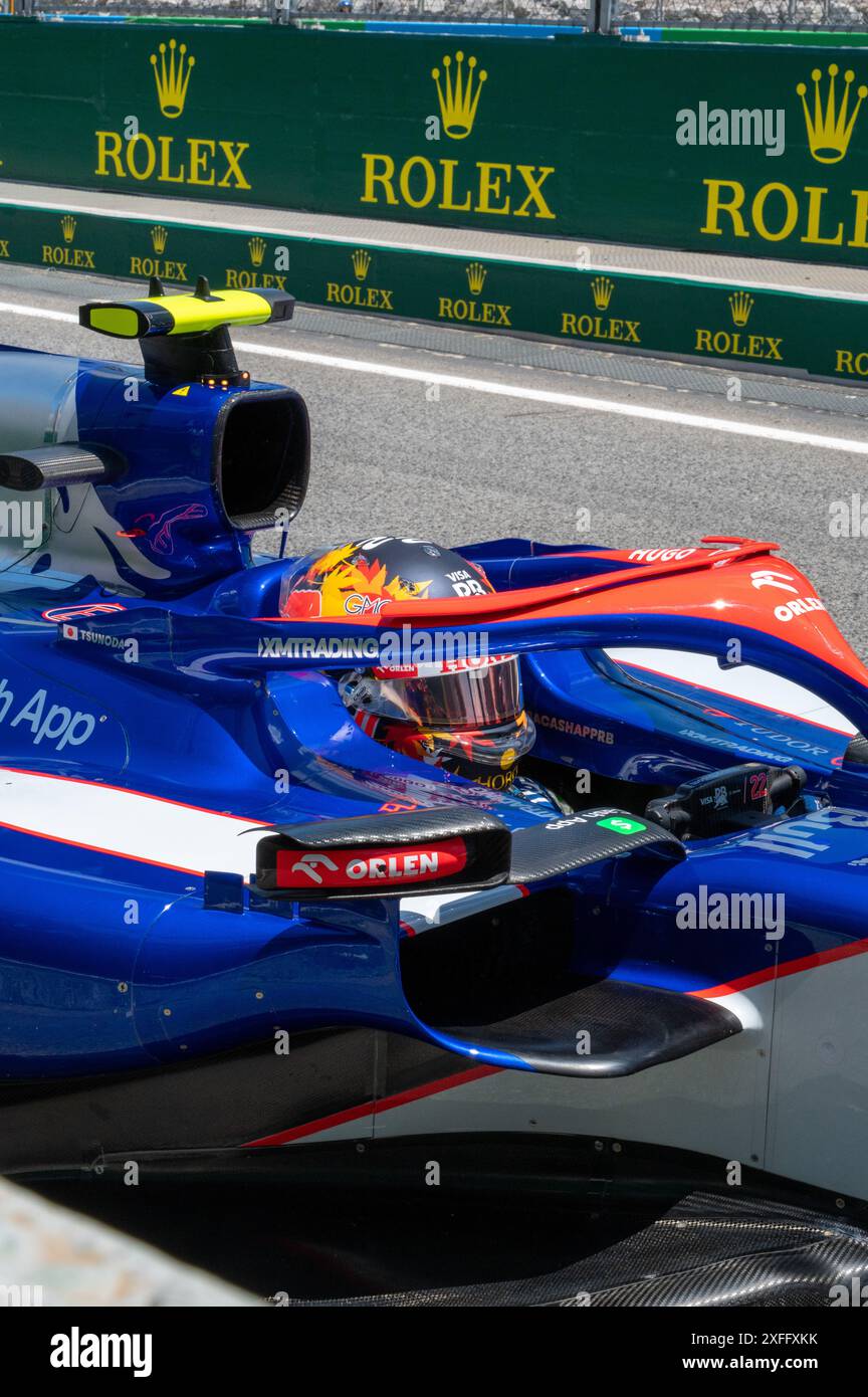 Montmelò, Barcelona Spain - 06 23 2024: F1 drivers and Formula 1 cars ...