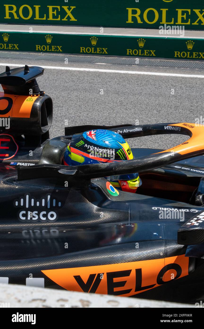 Montmelò, Barcelona Spain - 06 23 2024: F1 drivers and Formula 1 cars ...