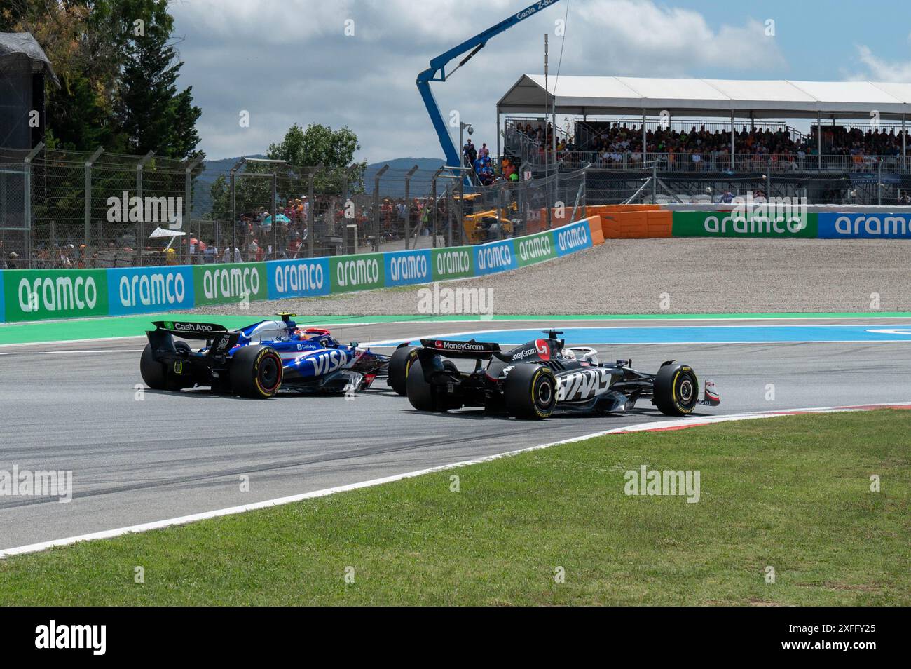 Montmelò, Barcelona Spain - 06 23 2024: F1 drivers and Formula 1 cars at Spanish GP Spain 2024 ...
