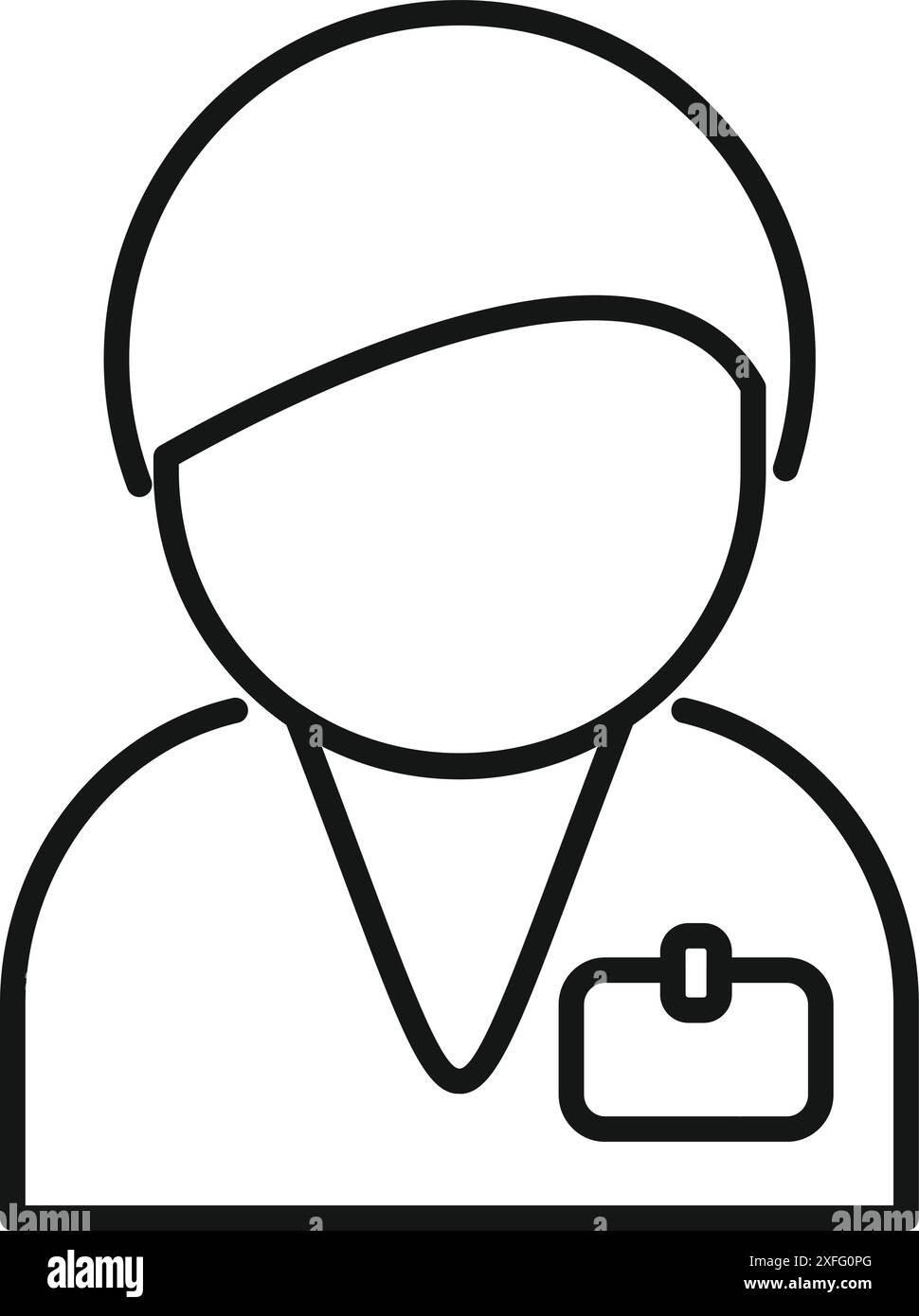 Simple line icon of a medical professional wearing an id badge Stock ...