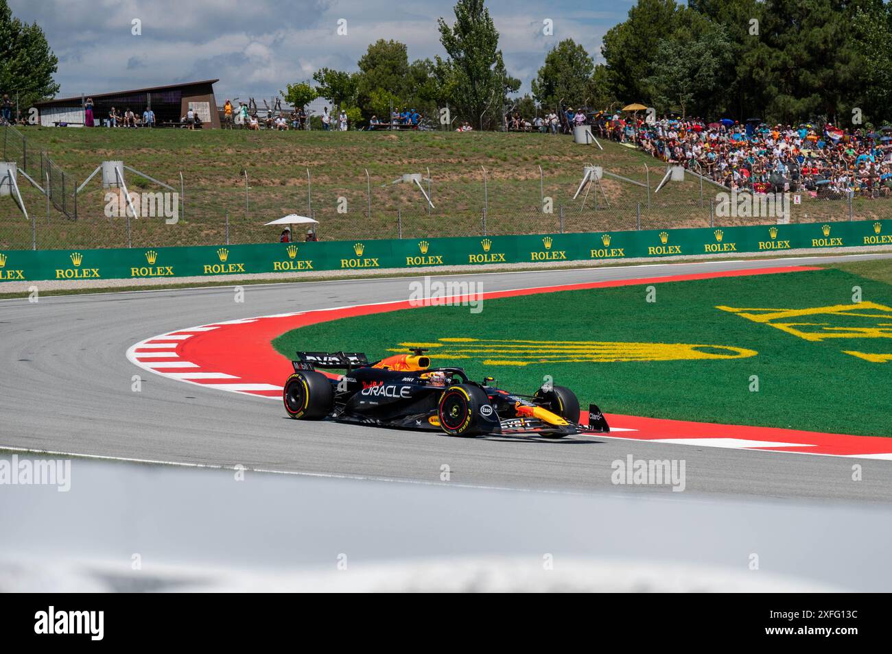 Montmelò, Barcelona Spain - 06 23 2024: F1 drivers and Formula 1 cars at Spanish GP Spain 2024 ...