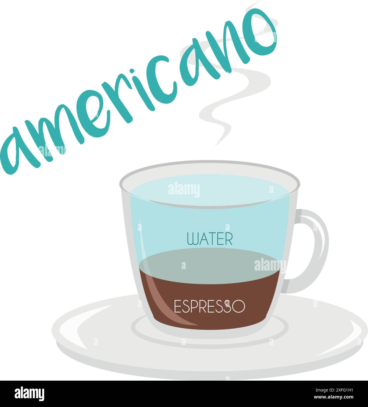 Vector illustration of an Americano coffee cup icon with its ...