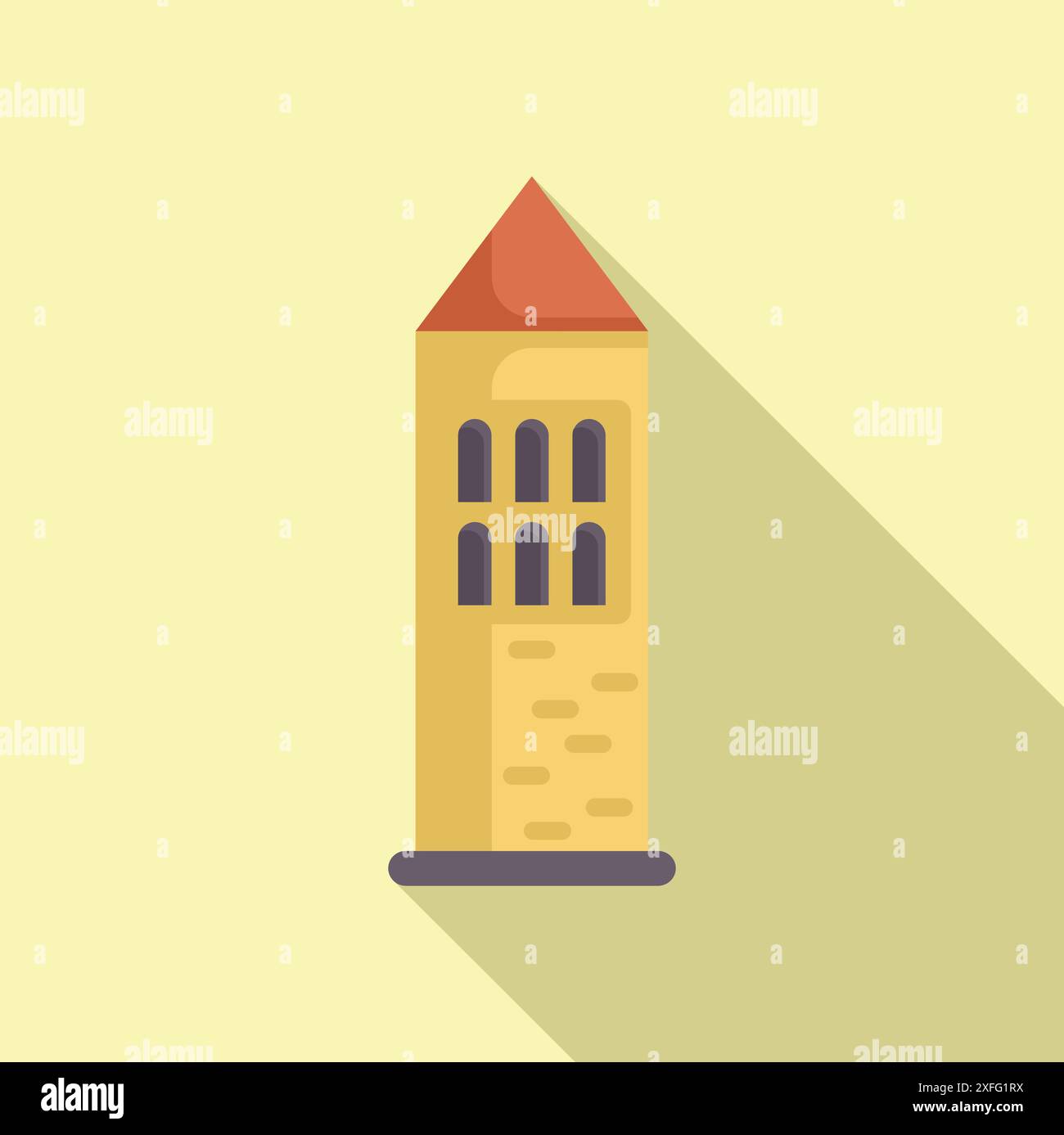 Charming medieval stone tower with arched windows, evoking a sense of ...