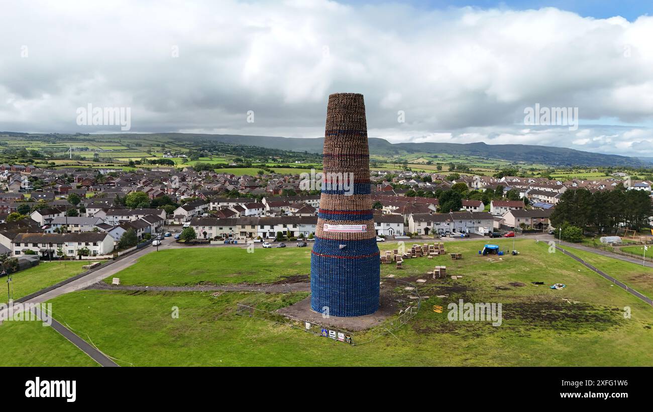 Craigyhill bonfire in Larne, Co. Antrim which is estimated to be 200 ...