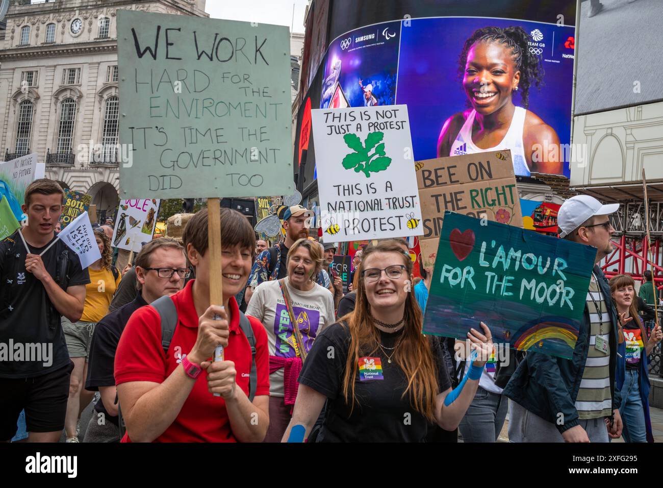 London / UK - Jun 22 2024: Activists protest at the Restore Nature Now ...