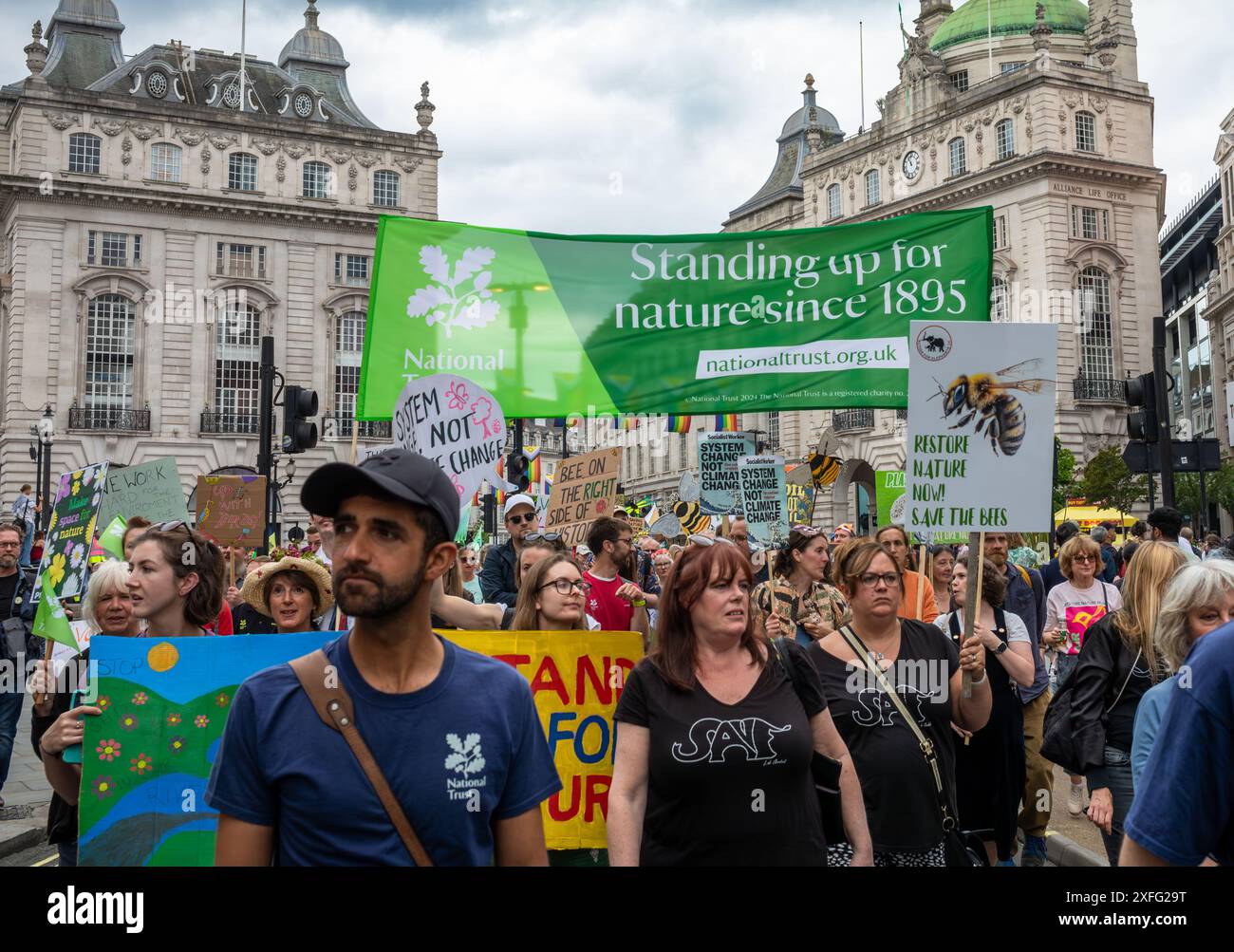 London / UK - Jun 22 2024: Activists from the National Trust protest at ...