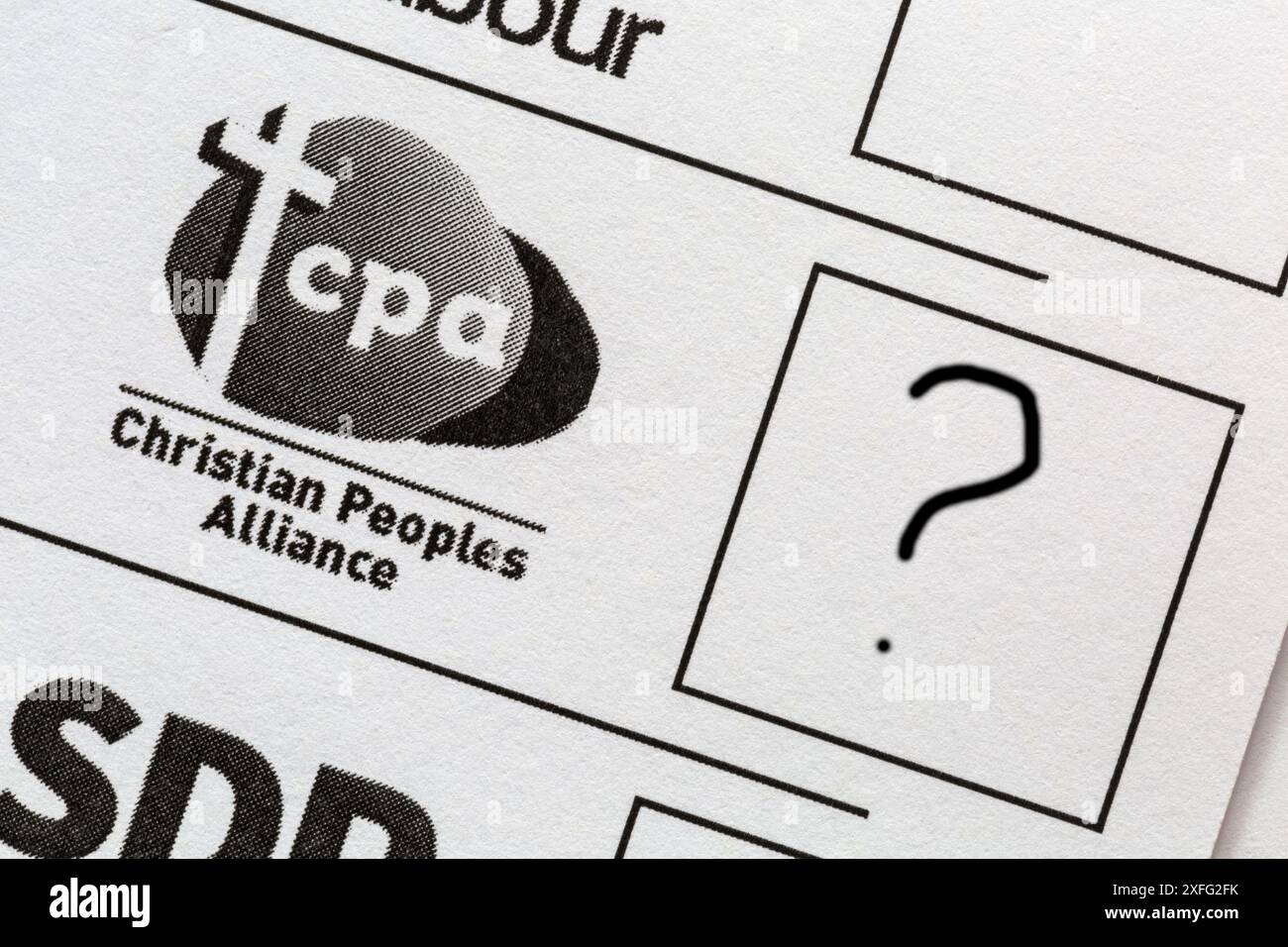 Spoiled spoilt ballot paper for forthcoming Parliamentary General ...