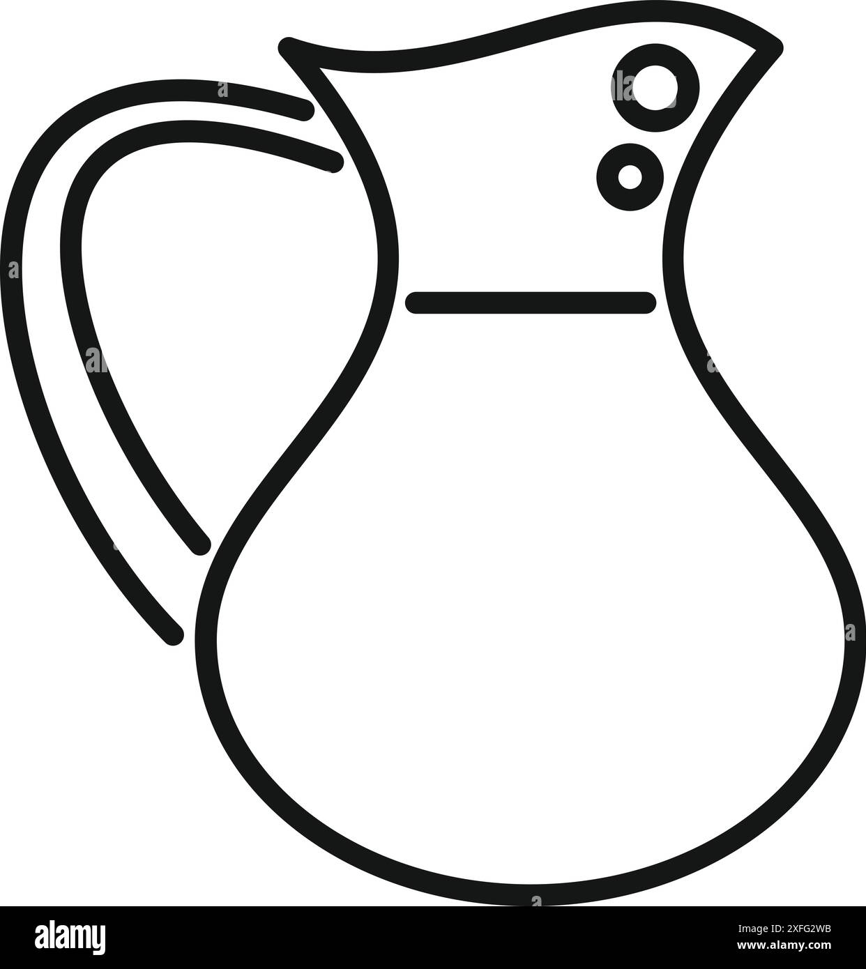 Big rounded jug with handle for serving water or wine, hand drawn ...