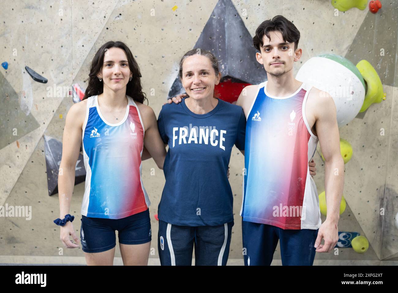 Paris, France. 03rd July, 2024. Sam Avezou and Zelia Avezou (FRA) pose ...
