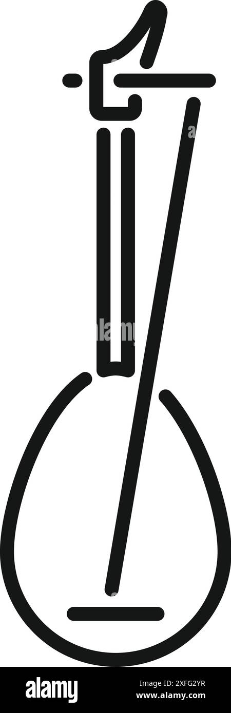 Simple line icon of a bouzouki, a traditional greek string instrument ...