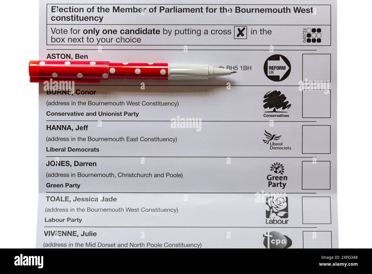 Candidates for Bournemouth West constituency on Ballot Paper for ...