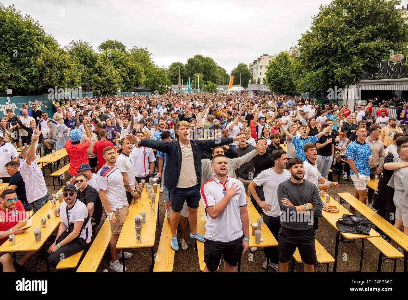 City of Brighton & Hove, East Sussex, UK. England football fans gather ...