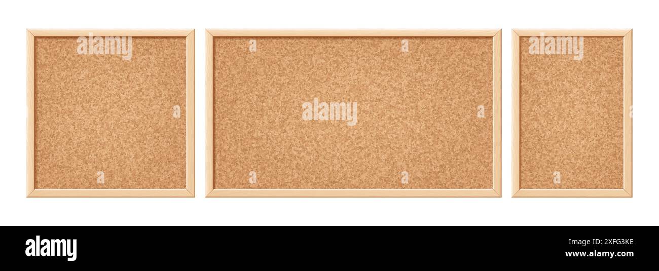 Cork board. Noticeboard with cork texture in square and rectangular ...