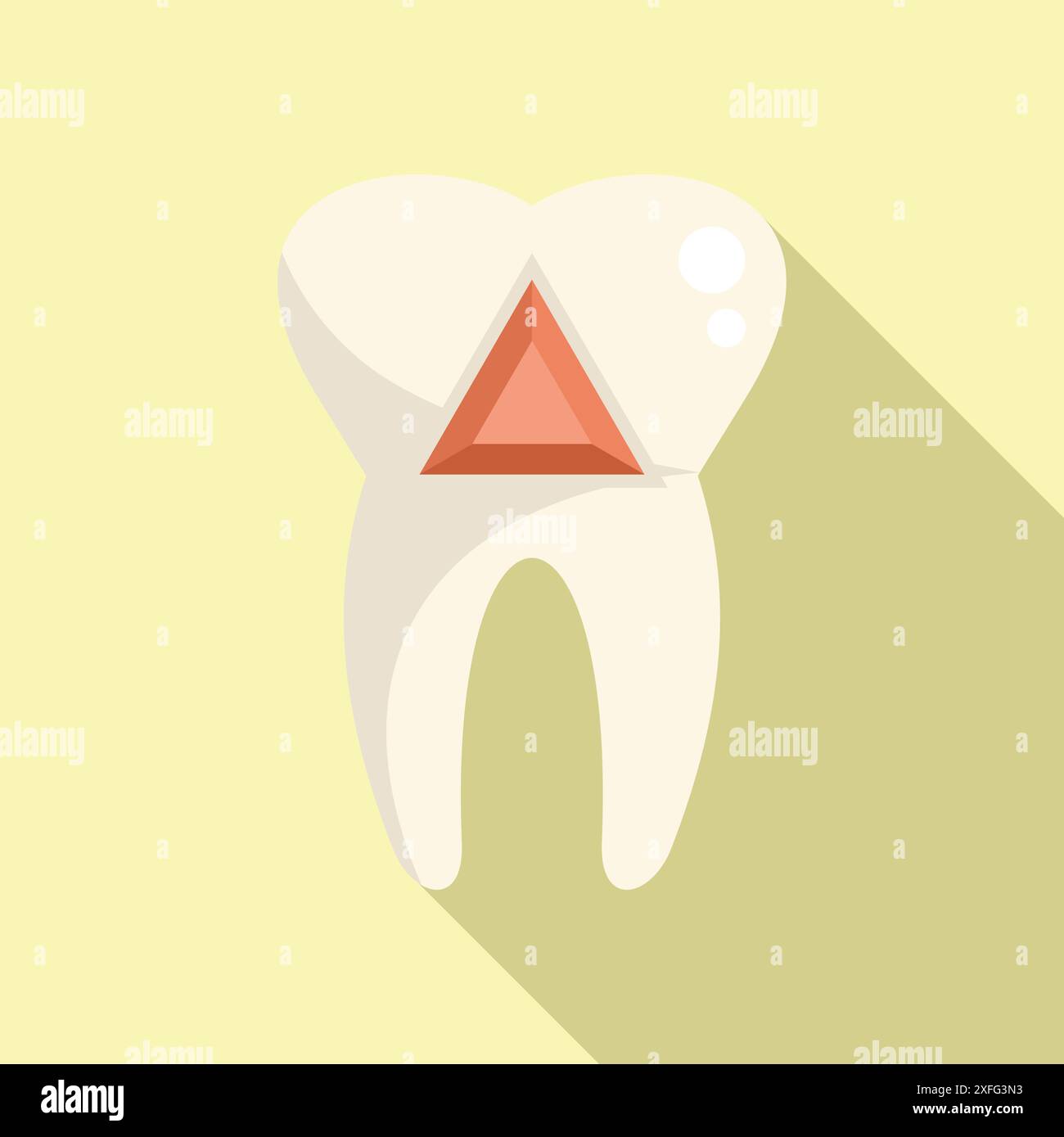 White tooth with tooth filling being inserted, concept of dental care ...
