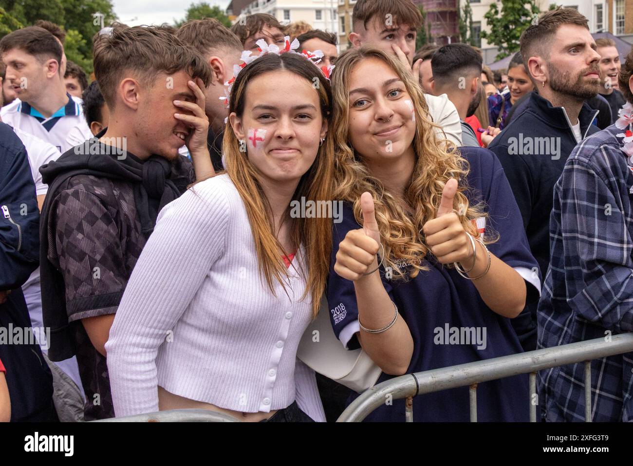 City of Brighton & Hove, East Sussex, UK. England football fans gather ...