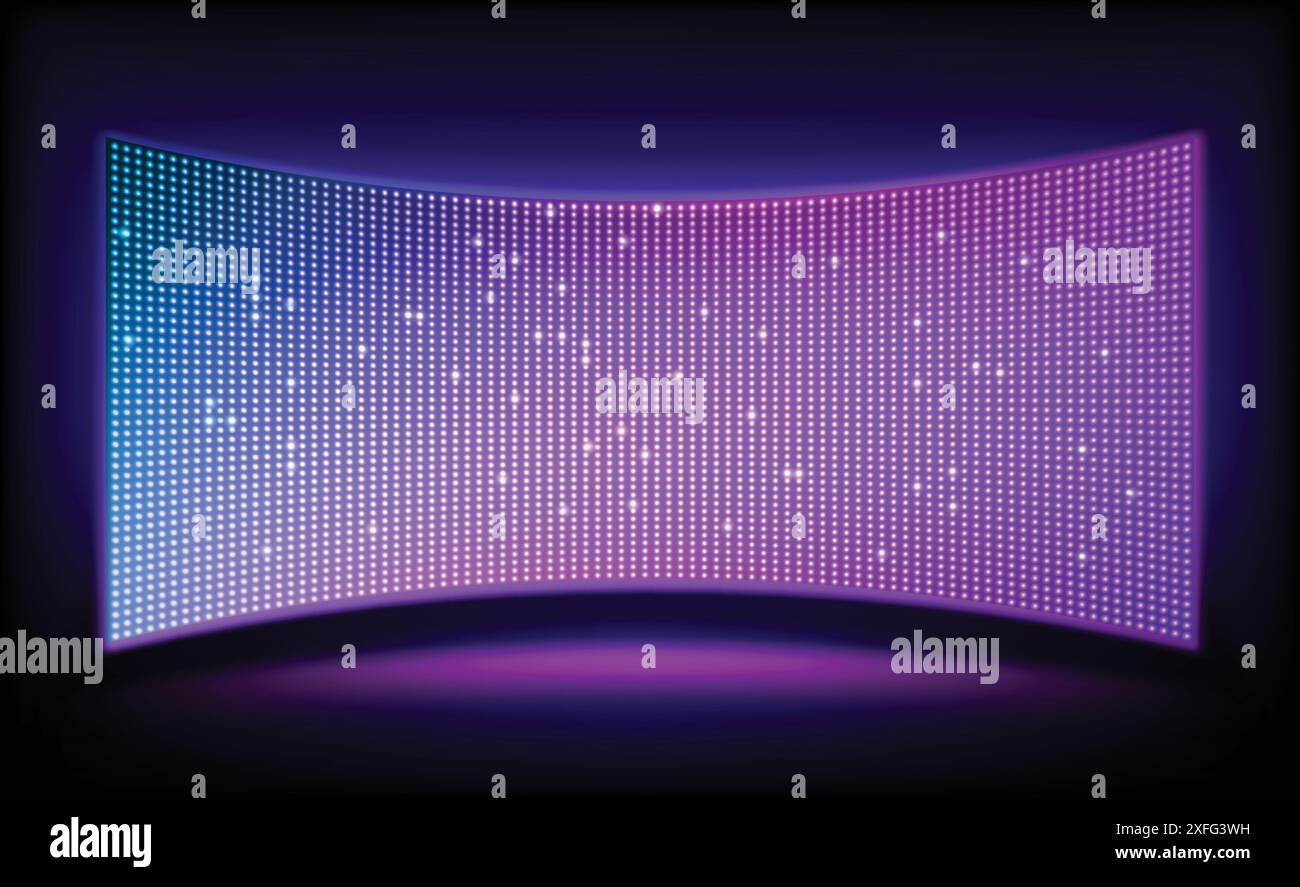 Led projection screen. LCD Tv show stage light panel. Concave digital ...