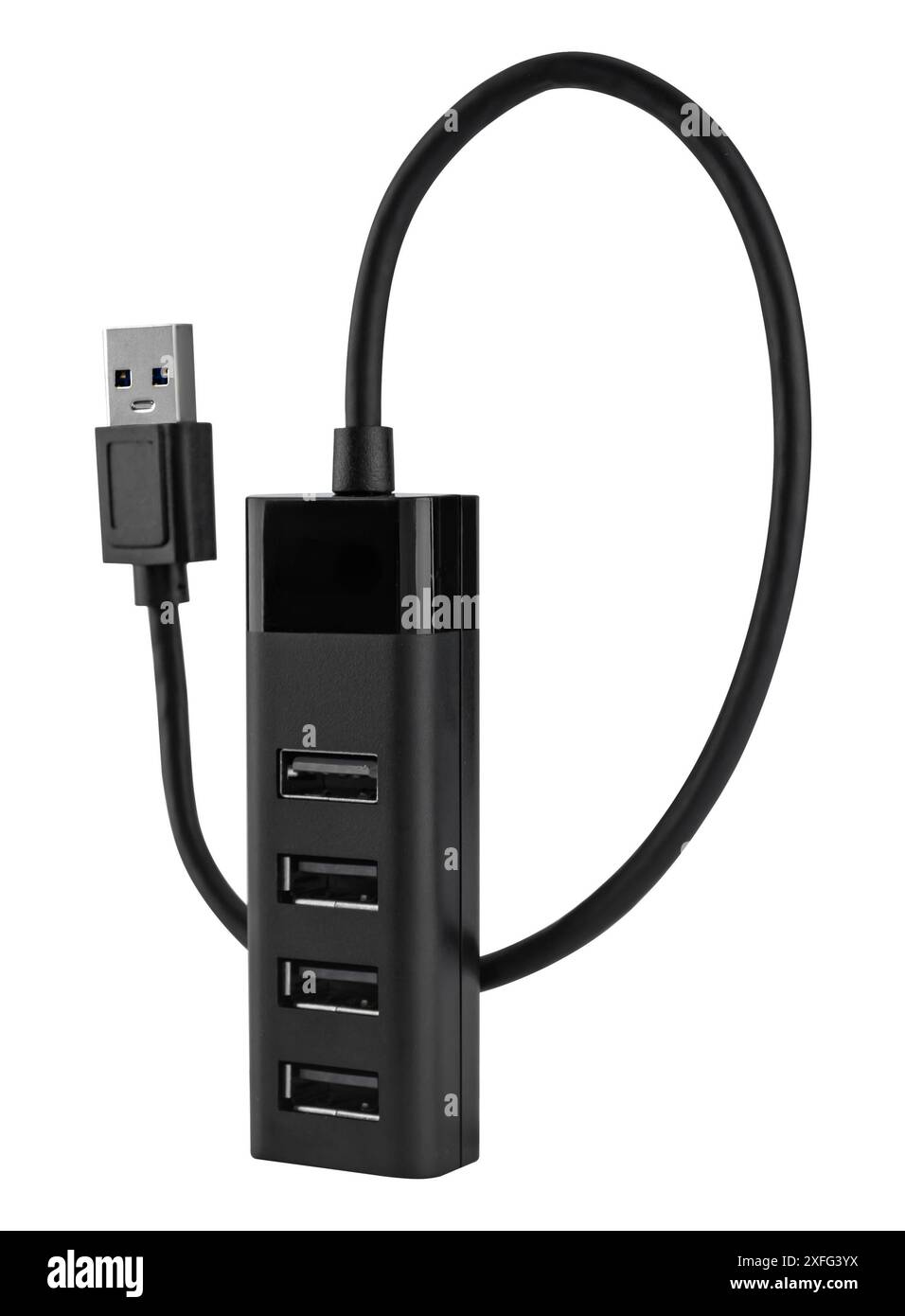 USB hub, card reader for multiple USB ports, on a white background in ...