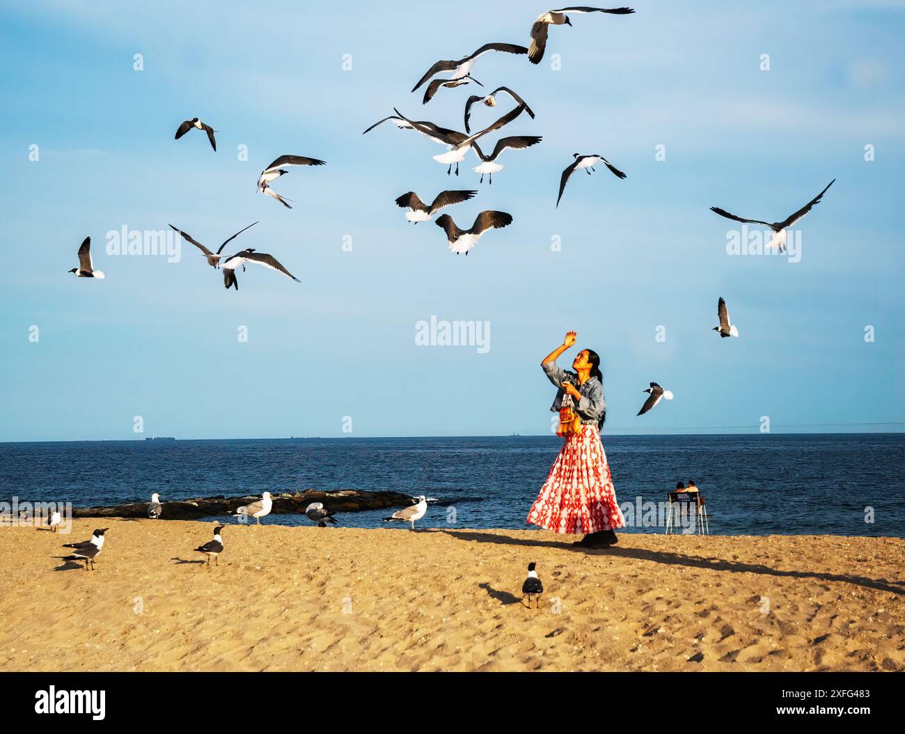 Woman shore sea hi-res stock photography and images - Alamy