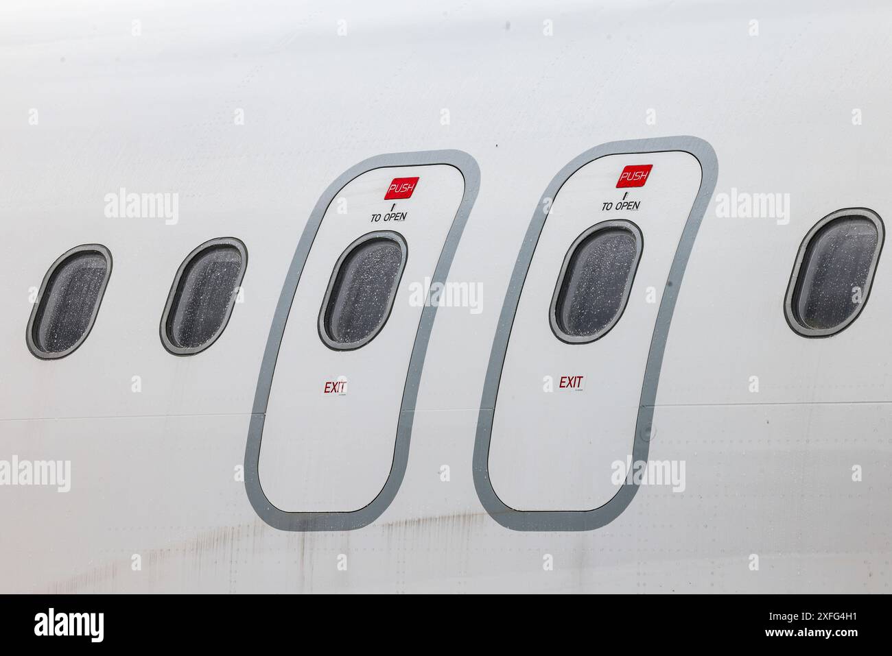 Duesseldorf, Germany. 03rd July, 2024. Windows and emergency exits on ...