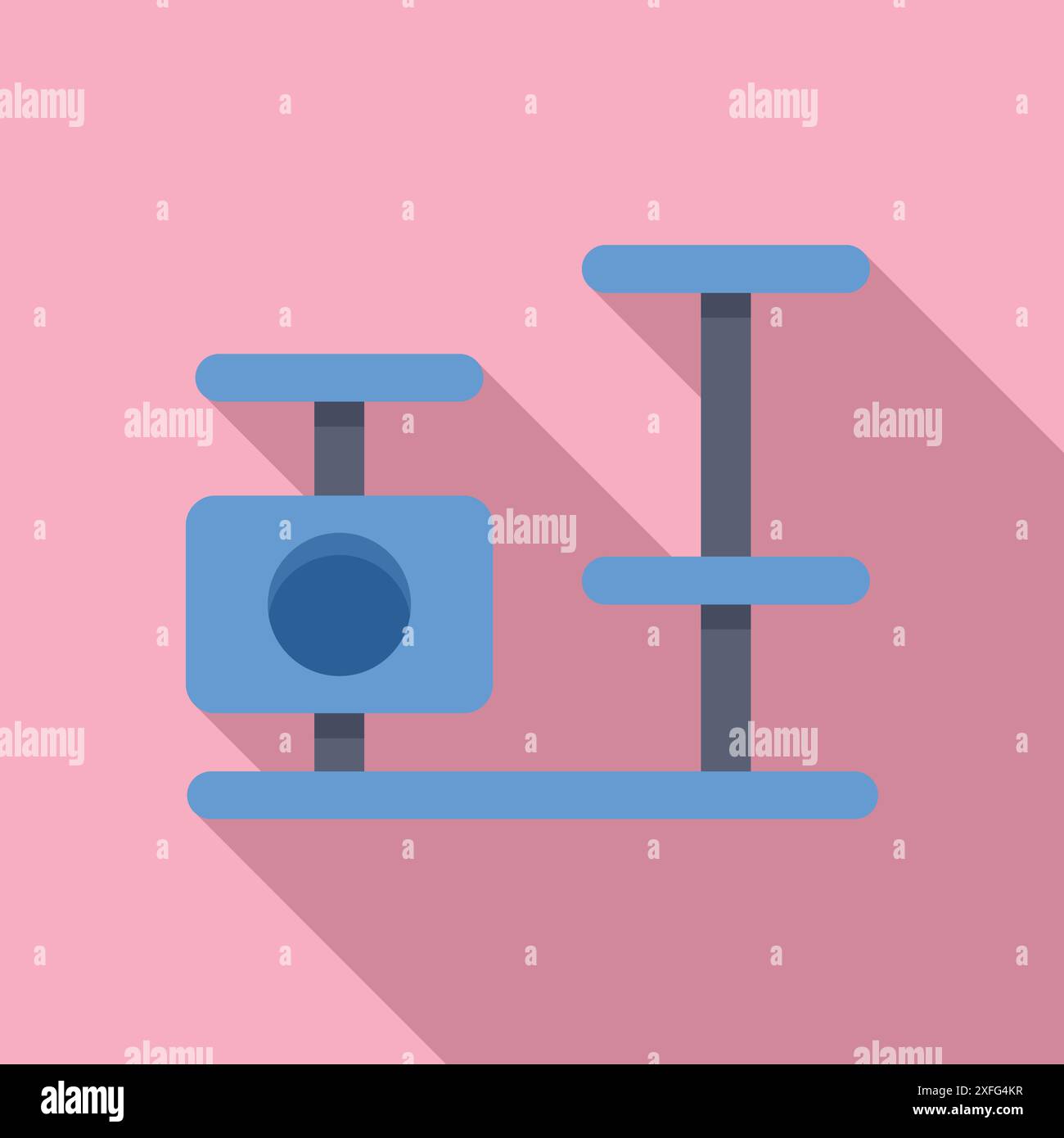 Blue cat tree with scratching posts and a cozy hideaway, offering a ...