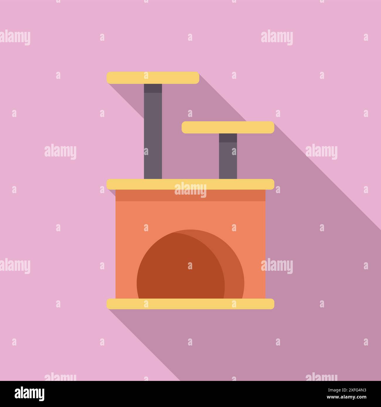Indoor cat tree with scratching posts, a cozy hideaway, and platforms ...